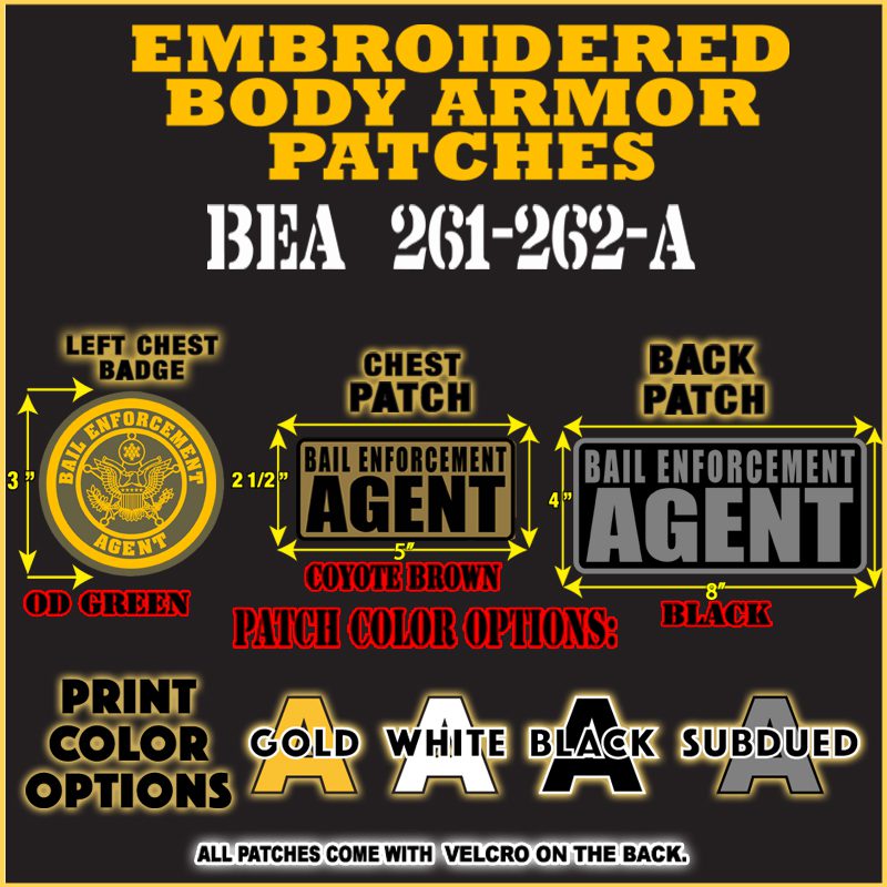 BEA 261-262-A BODY ARMOR PATCHES – Gun Gear Apparel